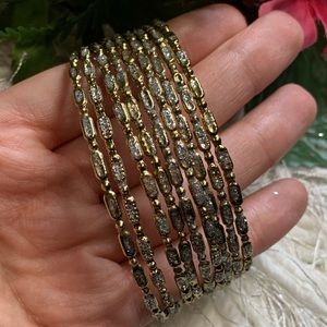 Jewelry | Gold Sparkly Bangle Set | Poshmark